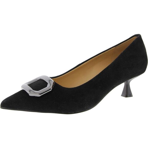 Nine West | Shoes | Nine West Womens Propper Black Buckle Suede Kitten ...